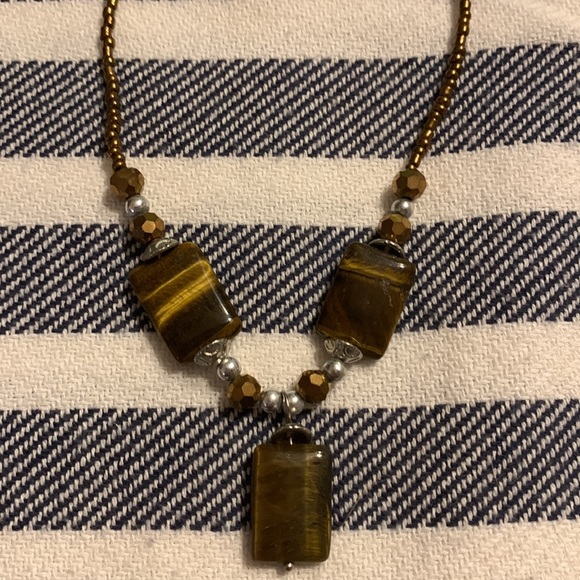 Jewelry | Tigers Eye And Seed Bead Necklace | Poshmark